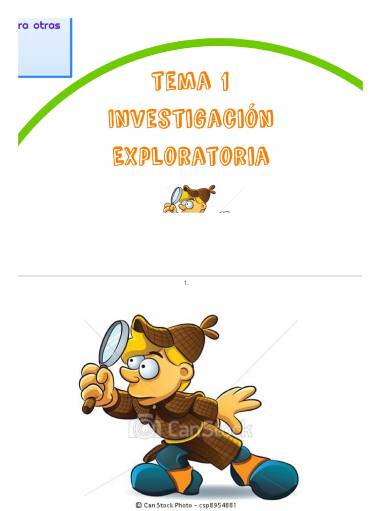 Tema 1 Investigacion Exploratoria | PDF | Viajes y turismo