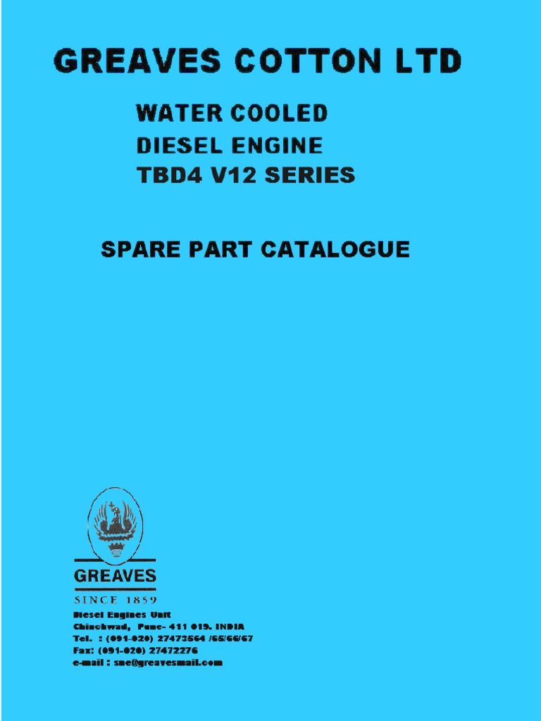 Greaves Cotton TBD4 V12 Engine Parts Catalog | PDF | Diesel Engine | Screw