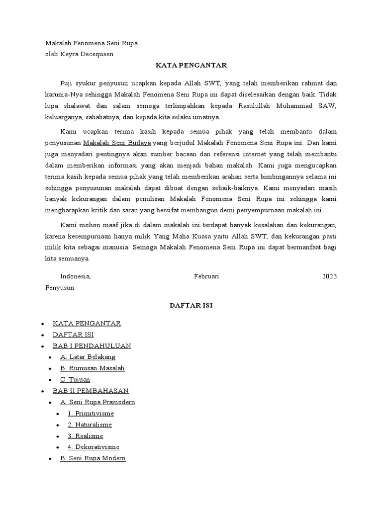 Makalah Fenomena Seni Rupa | PDF