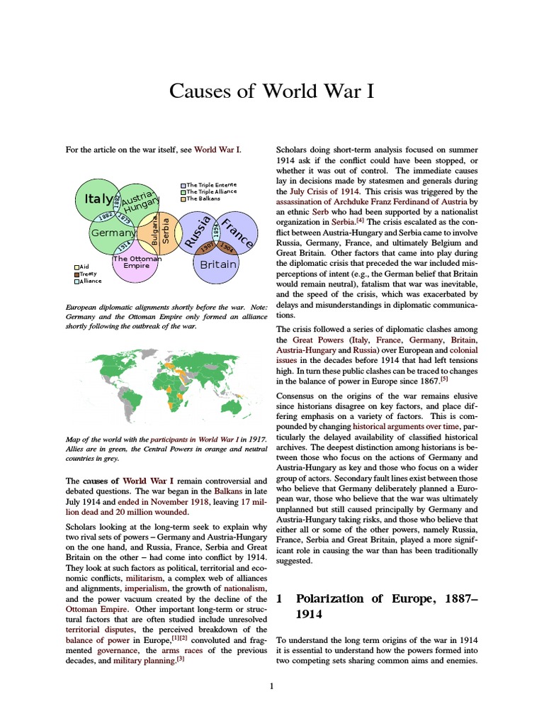 Causes of World War I | PDF | Austria Hungary | Allies Of World War I