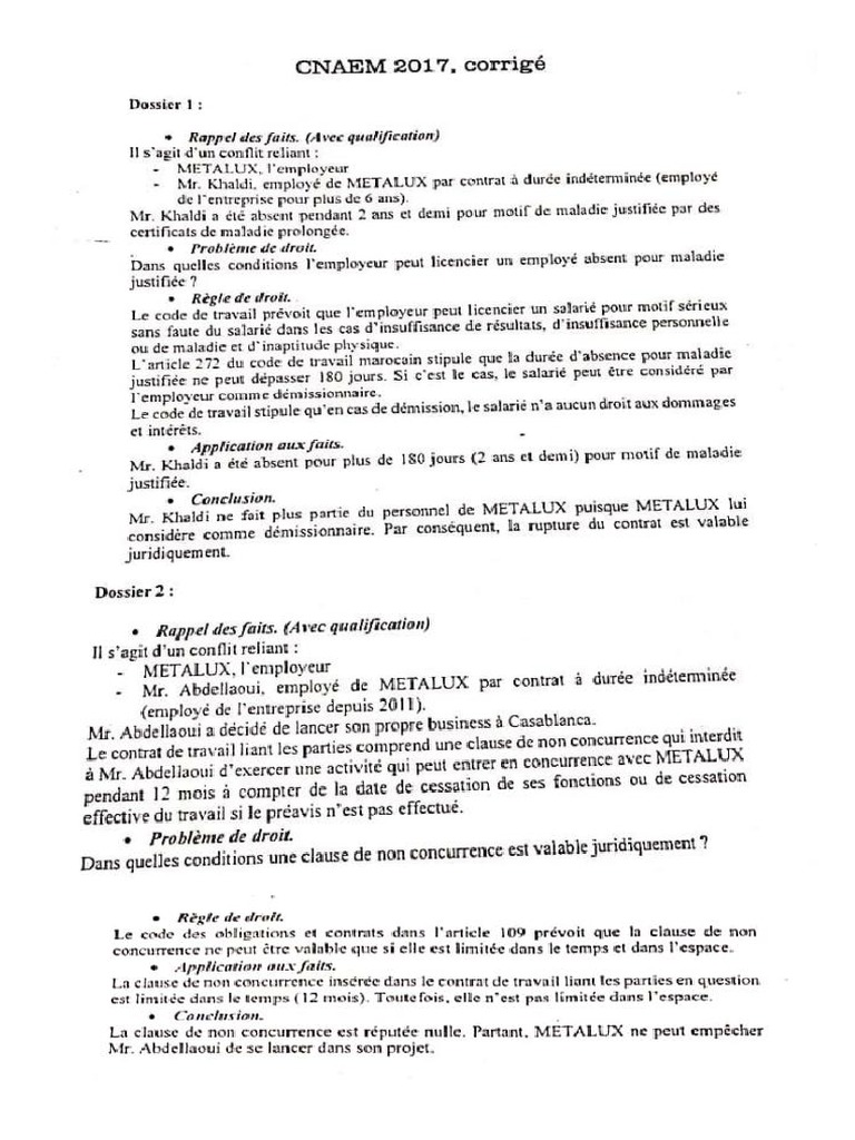 Cnaem Eco Droit Ect 2017 Corrige | PDF