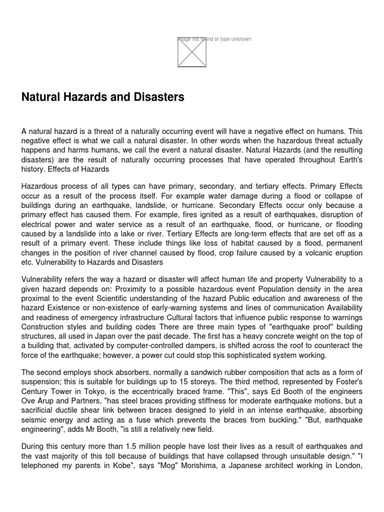 Understanding Natural Hazards and Disasters | PDF | Hazards | Emergency ...
