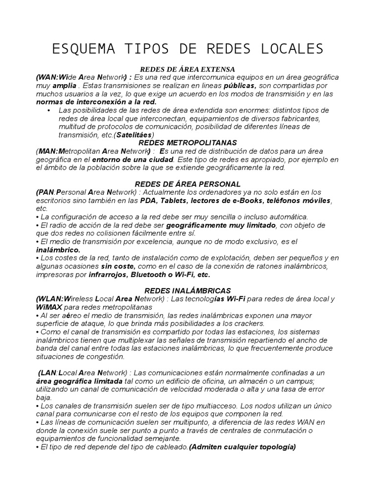 BGonzález Tema 1 RLocales | PDF | Red de computadoras | Red de área amplia