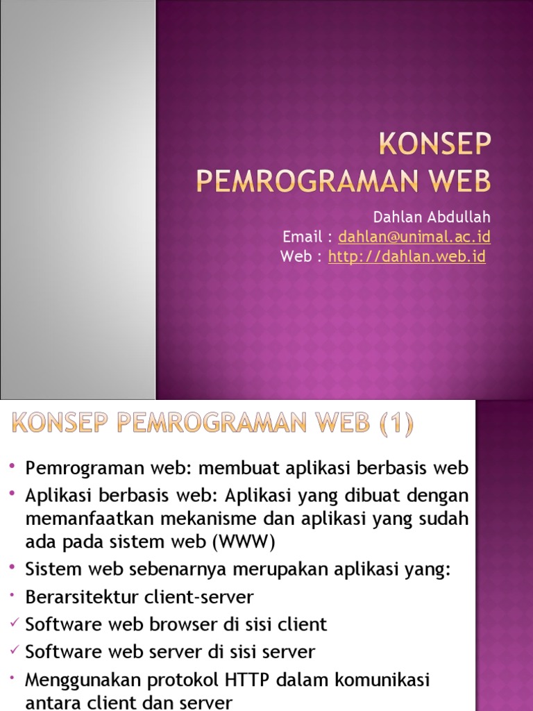 Pertemuan Web 2 Konsep Pemrograman Web | PDF