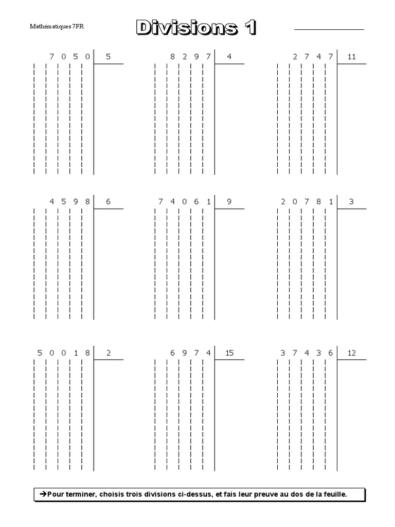 Exercices de mathématiques 7FR | PDF