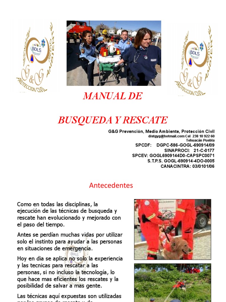 Manual Busqueda y Rescate | PDF | Reanimación cardiopulmonar | Búsqueda y rescate