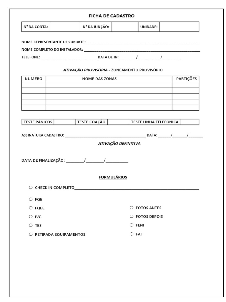 Ficha de Cadastro | PDF