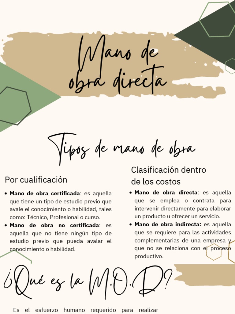 Mano de Obra Directa | PDF | Contabilidad | Salario