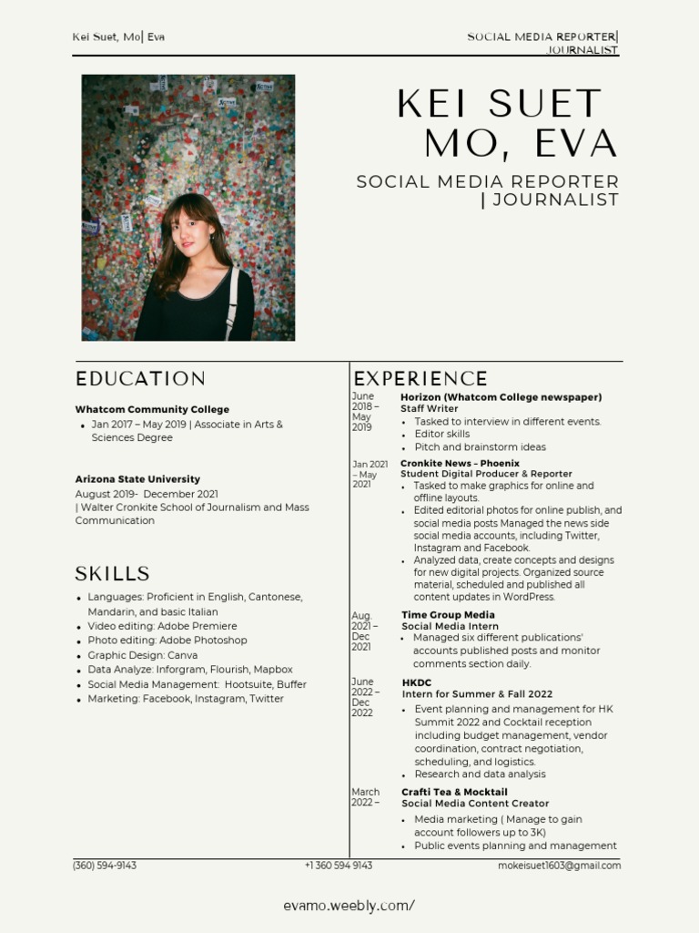 Eva Resume Update | Download Free PDF | Social Media | Popular Culture ...
