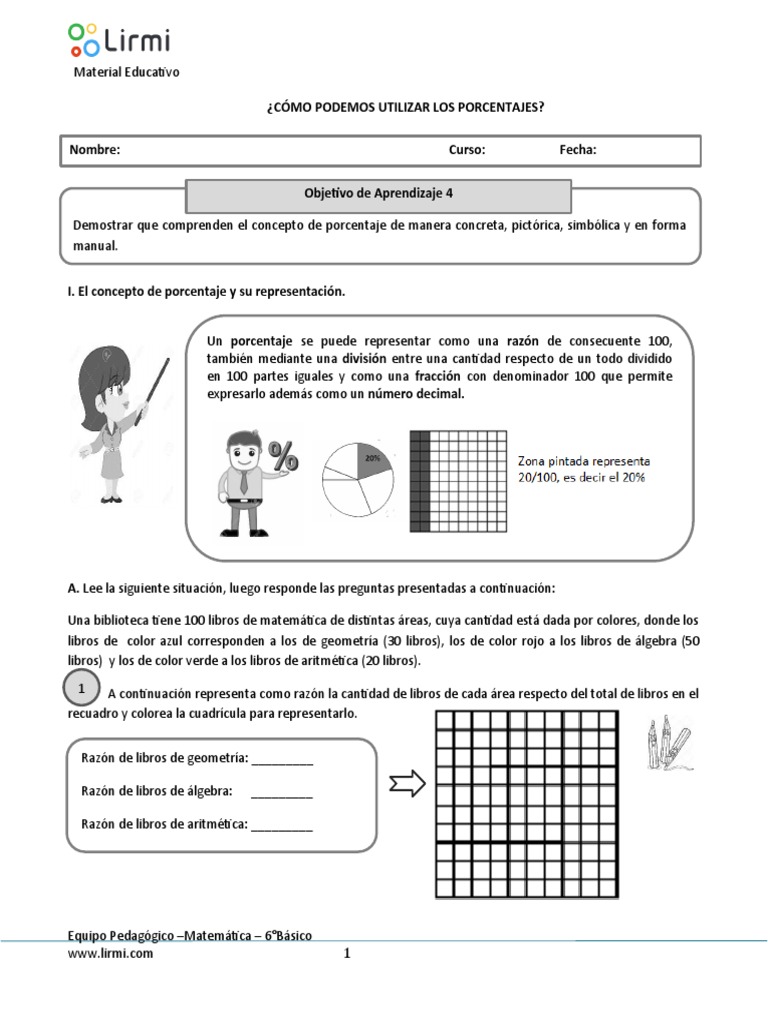 Ejercicios de Porcentajes 6° Básico | PDF | Porcentaje | Aritmética