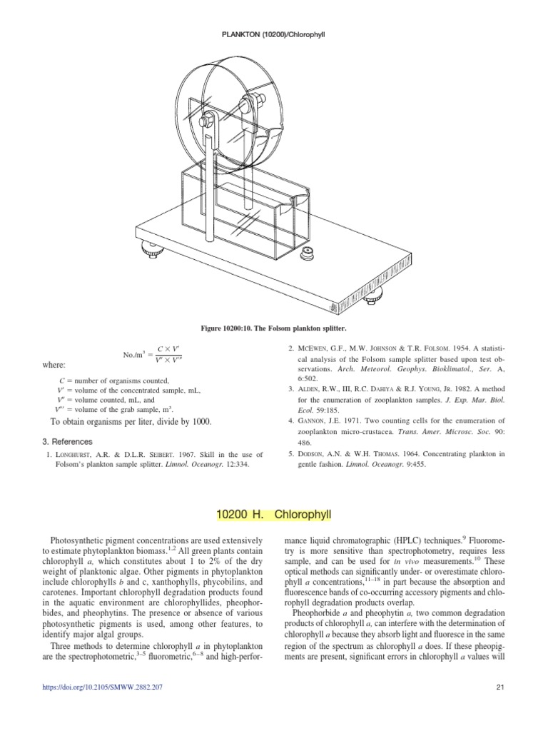 APHA 23rd Edition Chlorophyll | PDF | Absorbance | Chlorophyll