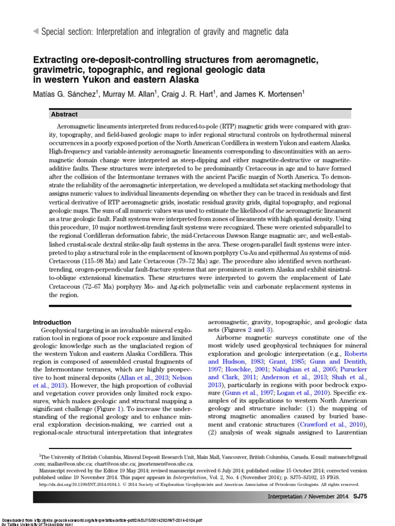 Extracting Ore-Deposit-Controlling Structures - PaperBase | PDF | Fault (Geology) | Rock (Geology)