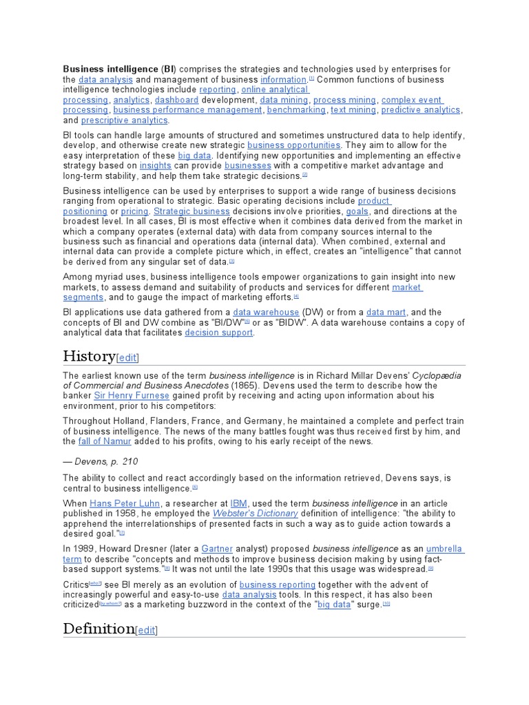 Business Intelligence | PDF | Business Intelligence | Information Science