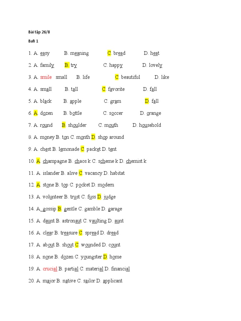 Bài tập 26 | PDF | Language Arts & Discipline