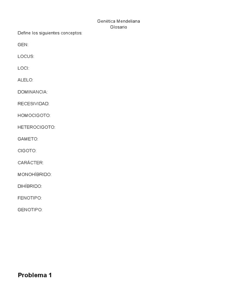 Ejercicios Genmen - Tarea 1.docx Soluciones | PDF | Dominancia ...