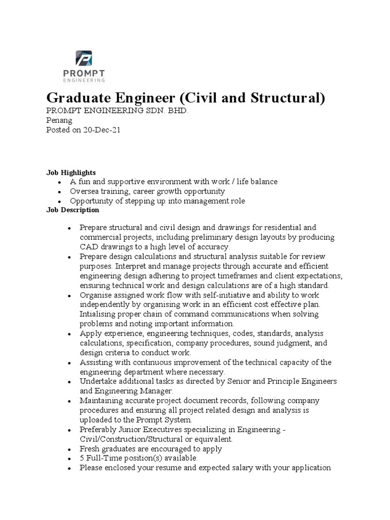Job Advertisement | Download Free PDF | Engineering | Engineering ...