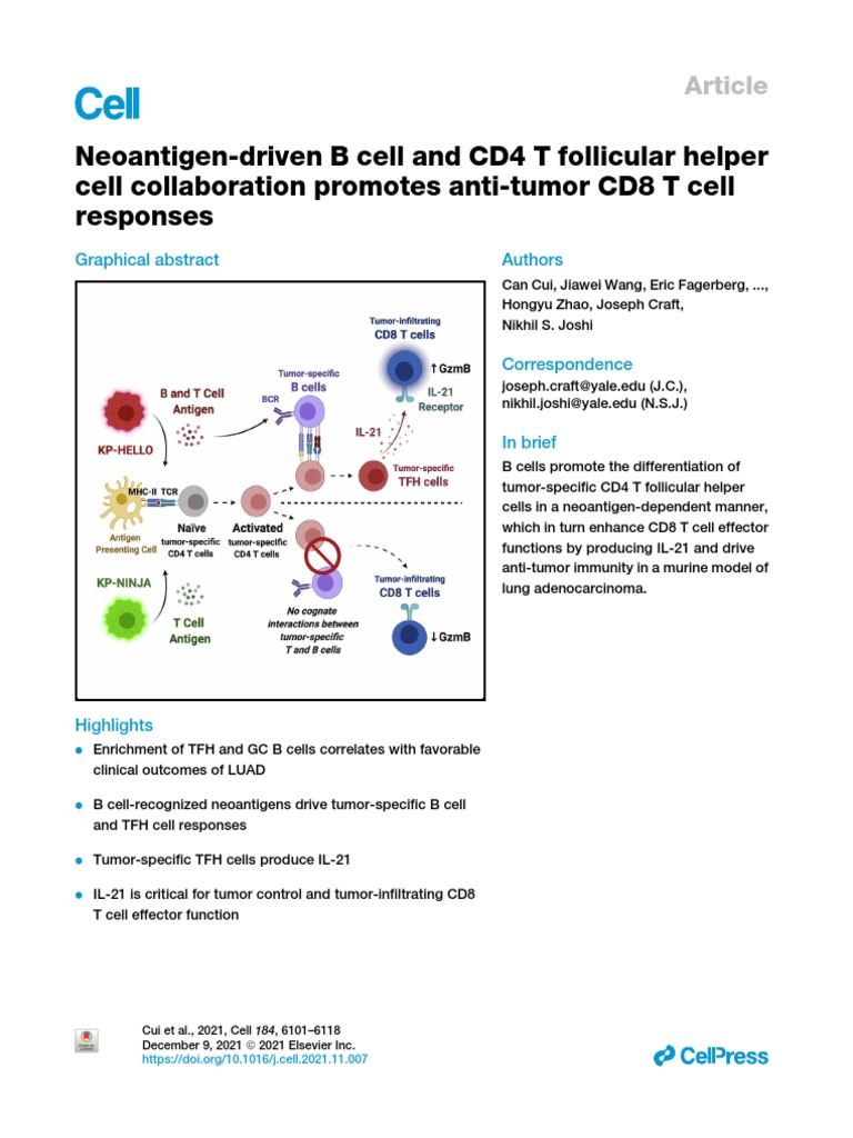 PIIS0092867421013222 | PDF | T Cell | T Helper Cell