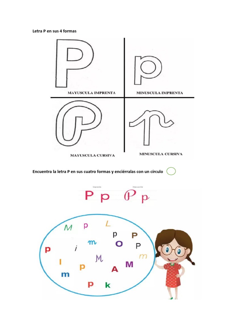 Letra P en Sus 4 Formas | PDF