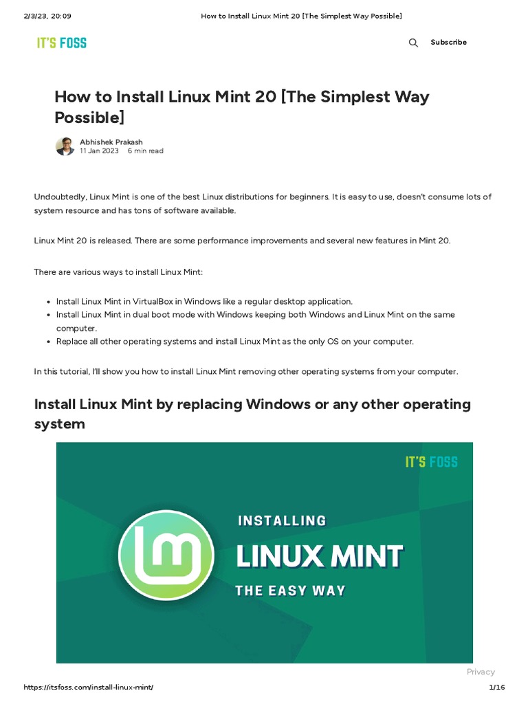 Mintreally | PDF | Installation (Computer Programs) | Linux Distribution