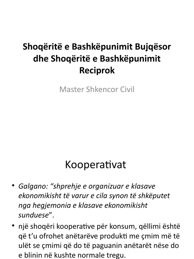 Shoqëritë e Bashkëpunimit Bujqësor Dhe Reciprok | PDF