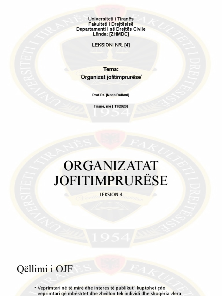 Leksion 4 Organizatat Jofitimprurese ZHMDC 2020 | PDF