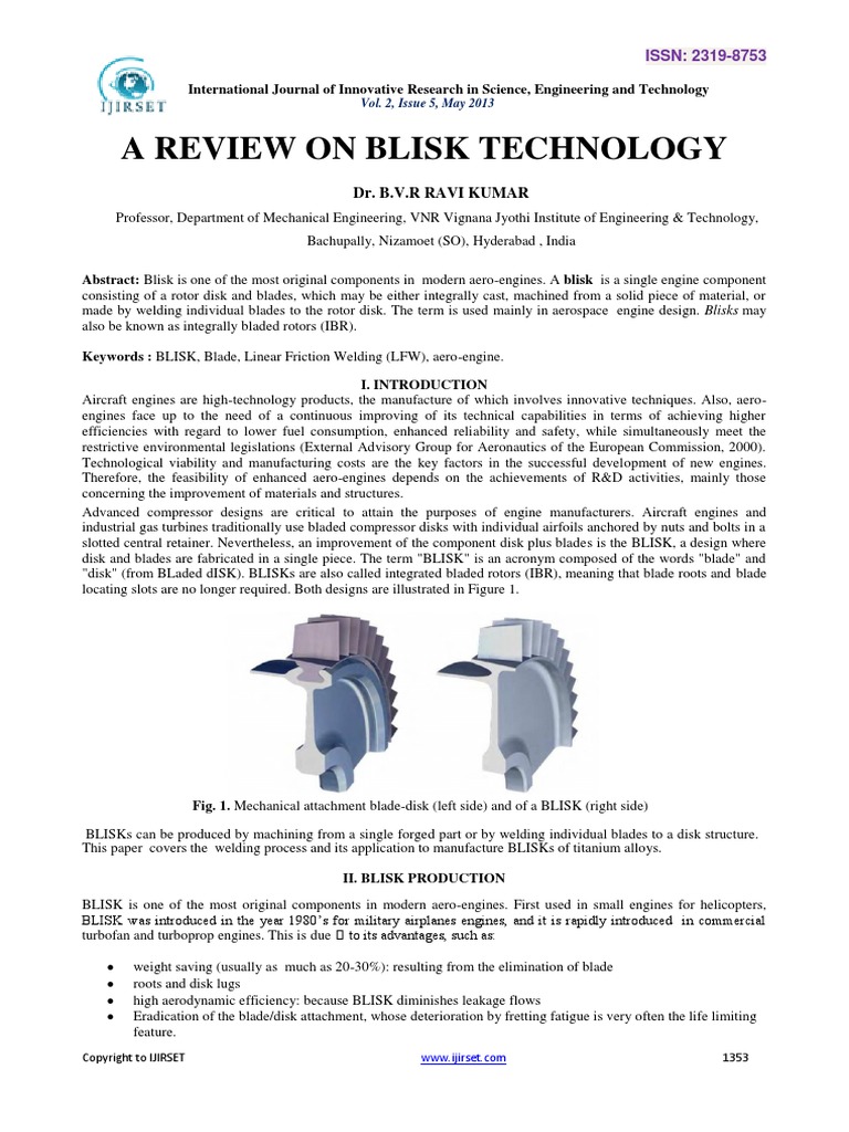 Blisk Review | PDF | Titanium | Alloy
