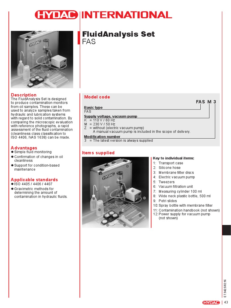 KIT Teste de Membrana Hydac | PDF | Pump | Filtration
