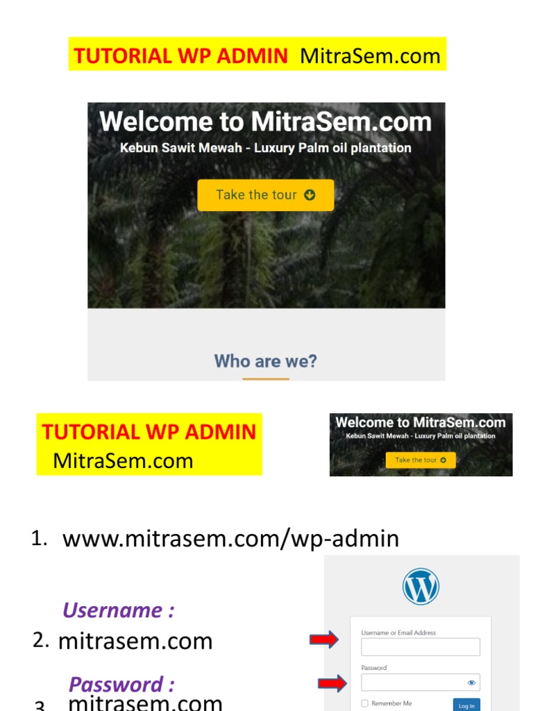 Tutorial Web MITRASEM Dotcom WP-ADMIN | PDF | Word Press | Software Engineering