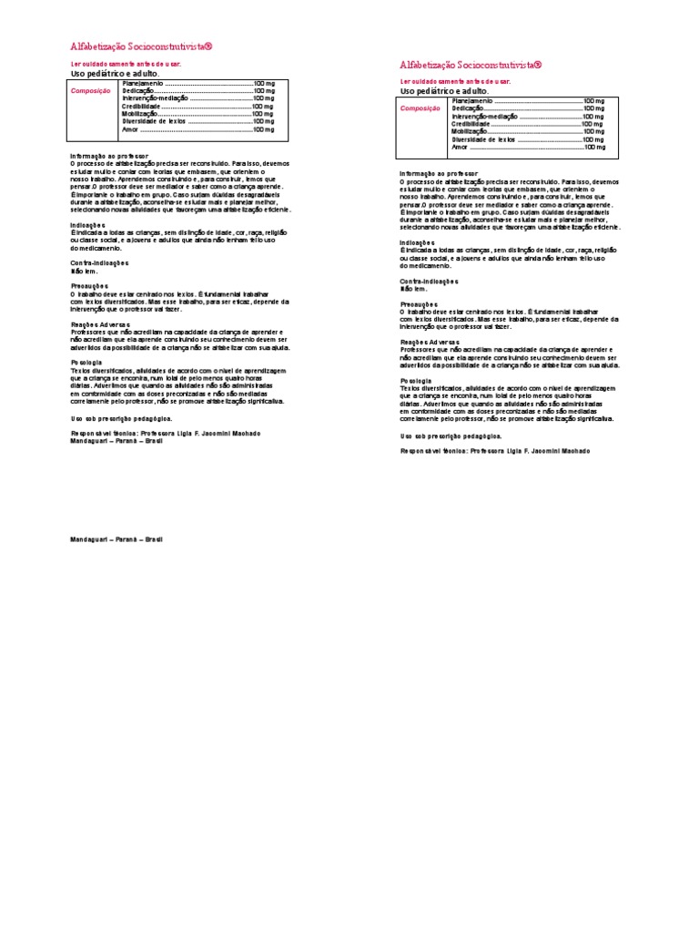 Bula | PDF | Alfabetização | Pedagogia