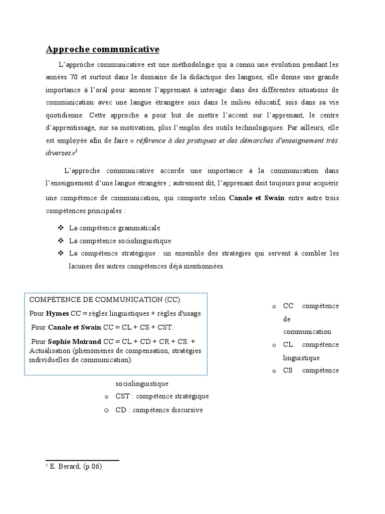 Approche Communicative en Langues | PDF | la communication | Linguistique