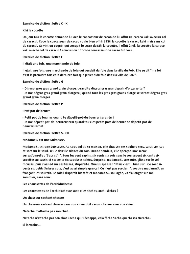 Exercice de Diction | PDF