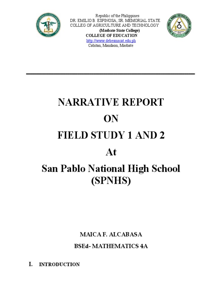 Narrative Report On Fs1&2 (Maica F. Alcabasa Bsed Math 4a) | PDF ...