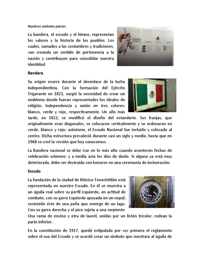 Símbolos patrios de México: historia y significado | PDF | Los símbolos ...