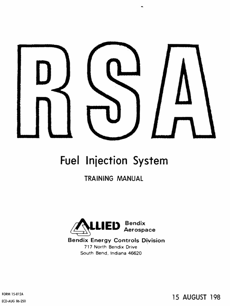 RSA Fuel Injection Training Manual Complete | PDF | Valve | Throttle