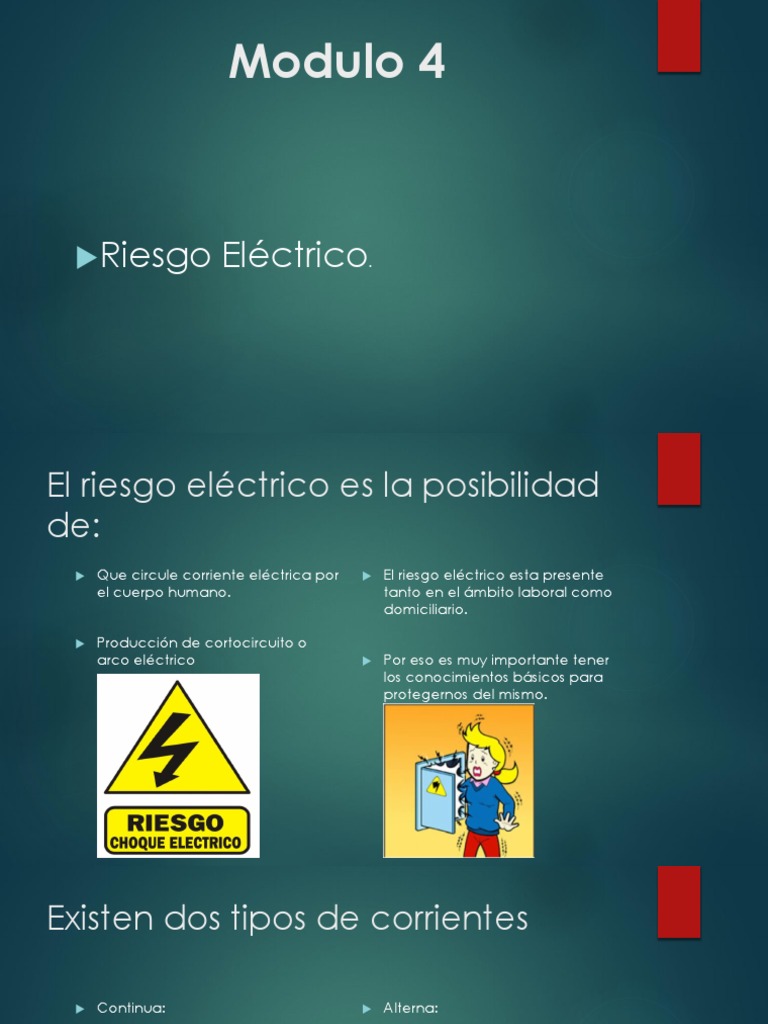 Modulo 4 Riesgo Electrico Pdf Corriente Eléctrica Electricidad
