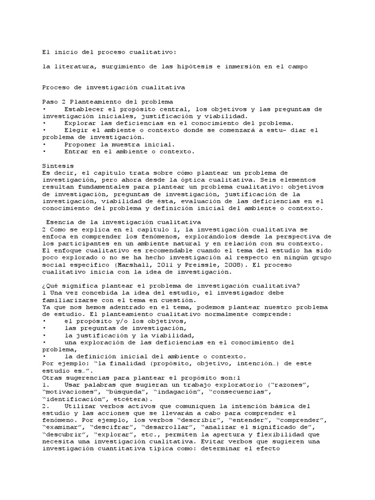 El Inicio Del Proceso Cualitativo | PDF | Investigación cuantitativa | Teoría