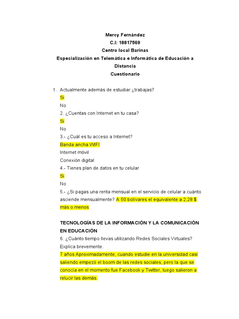 Mercy Fernández - Diseño Multimedia - Cuestionario | PDF