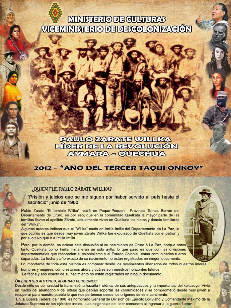 4 - Paulo Zarate Willka Lider de La Revolución Aymara - Quechua | PDF