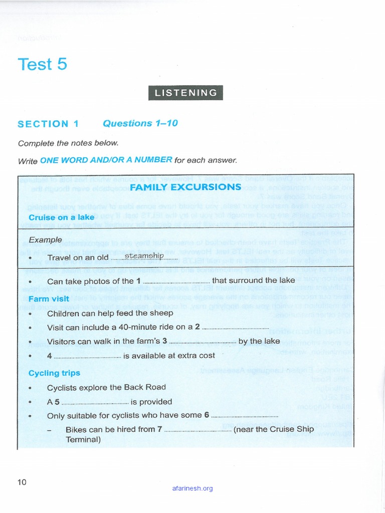 Cambridge - IELTS - 12 TEST 5 | PDF