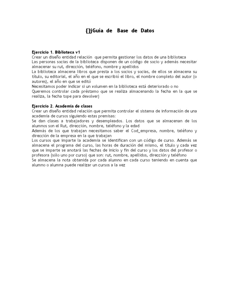 Ejercicio 2 BD | PDF