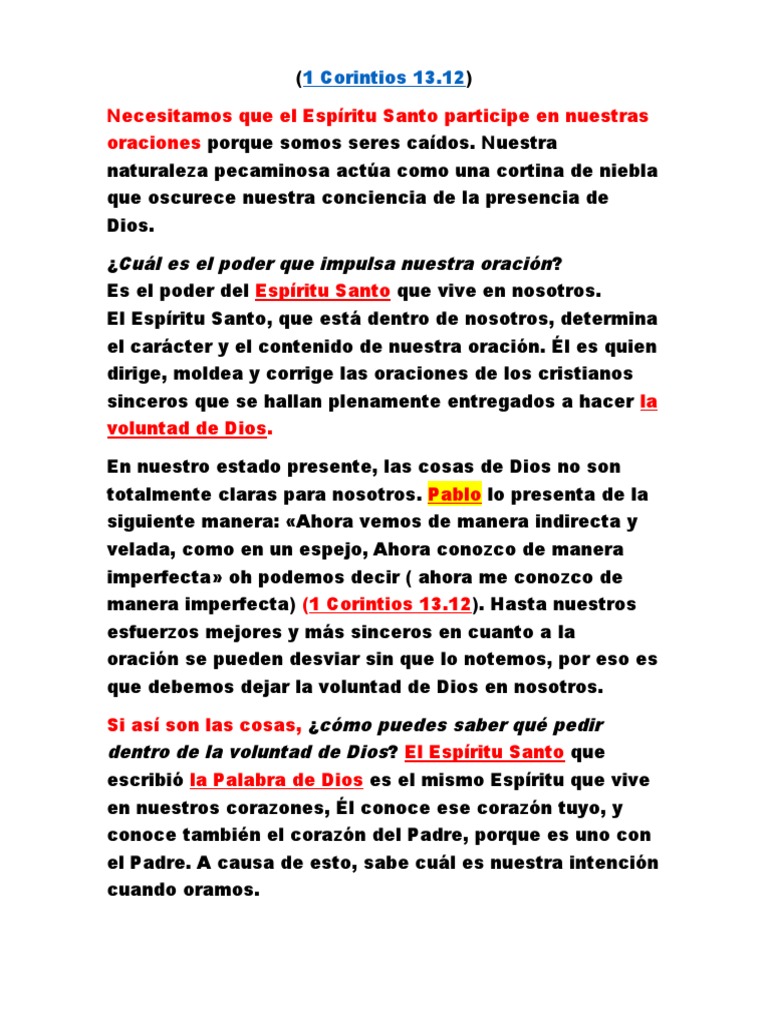 1 Corintios 13 | PDF | Oración | Santo