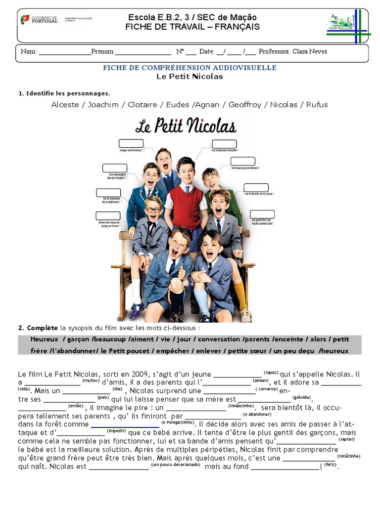 Le Petit Nicolas : Synopsis et Personnages | PDF
