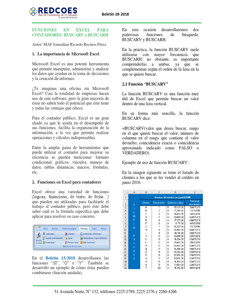Funciones Excel para Contadores | PDF | Microsoft Excel | Ingeniería de ...