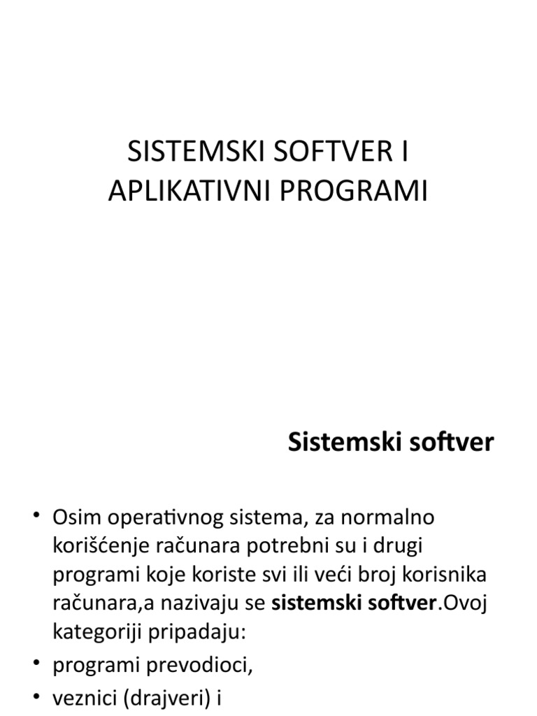Dokumen - Tips Sistemski Softver I Aplikativni Programi 55849e3fcda59 | PDF