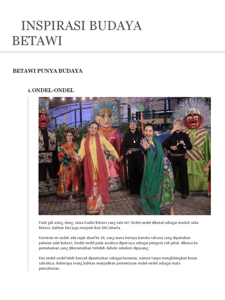 Inspirasi Budaya Betawi | PDF