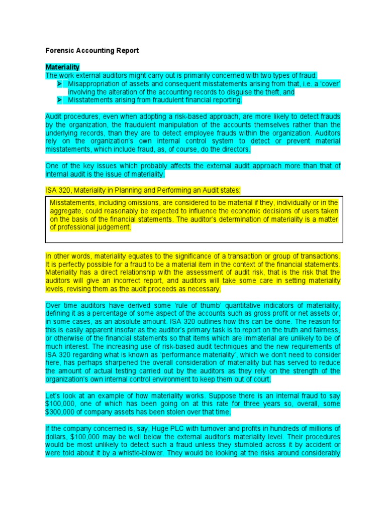 Forensic Accounting Report | PDF | Audit | Internal Audit