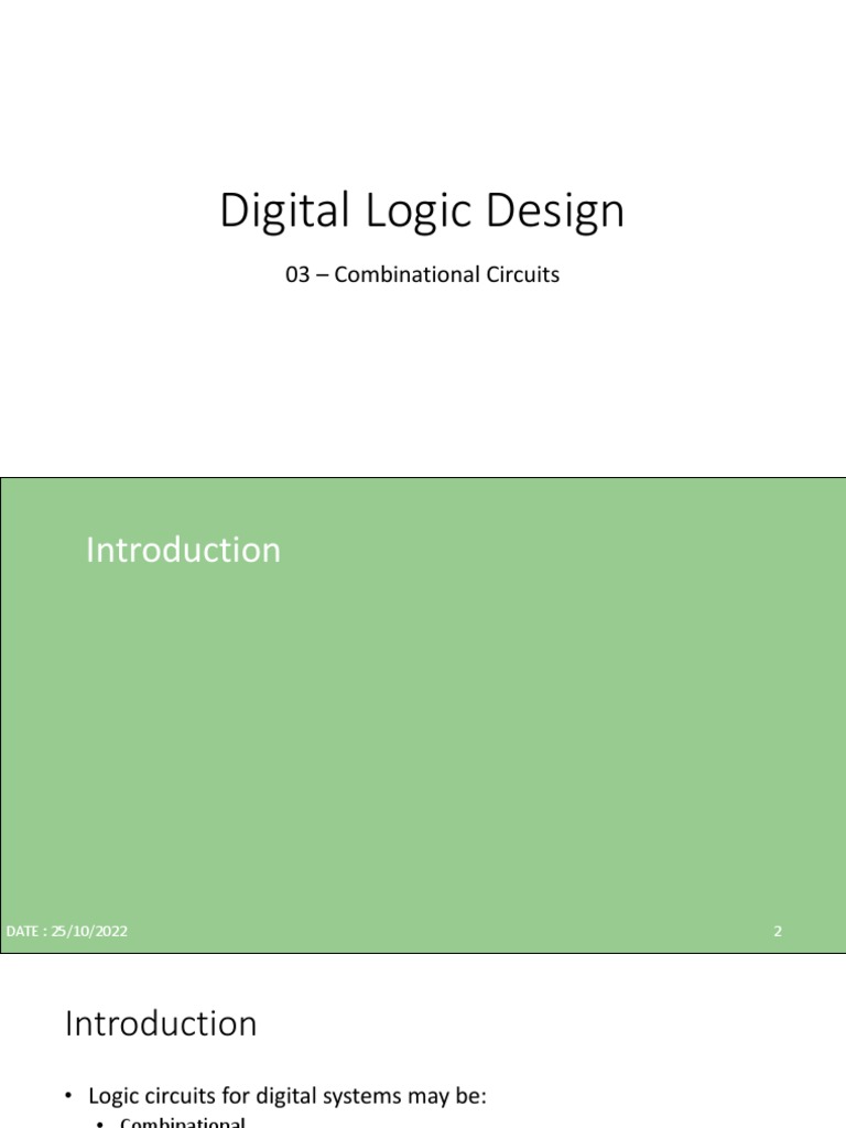 Lecture 03 - Combinational Circuits | PDF | Logic Gate | Electronic Circuits