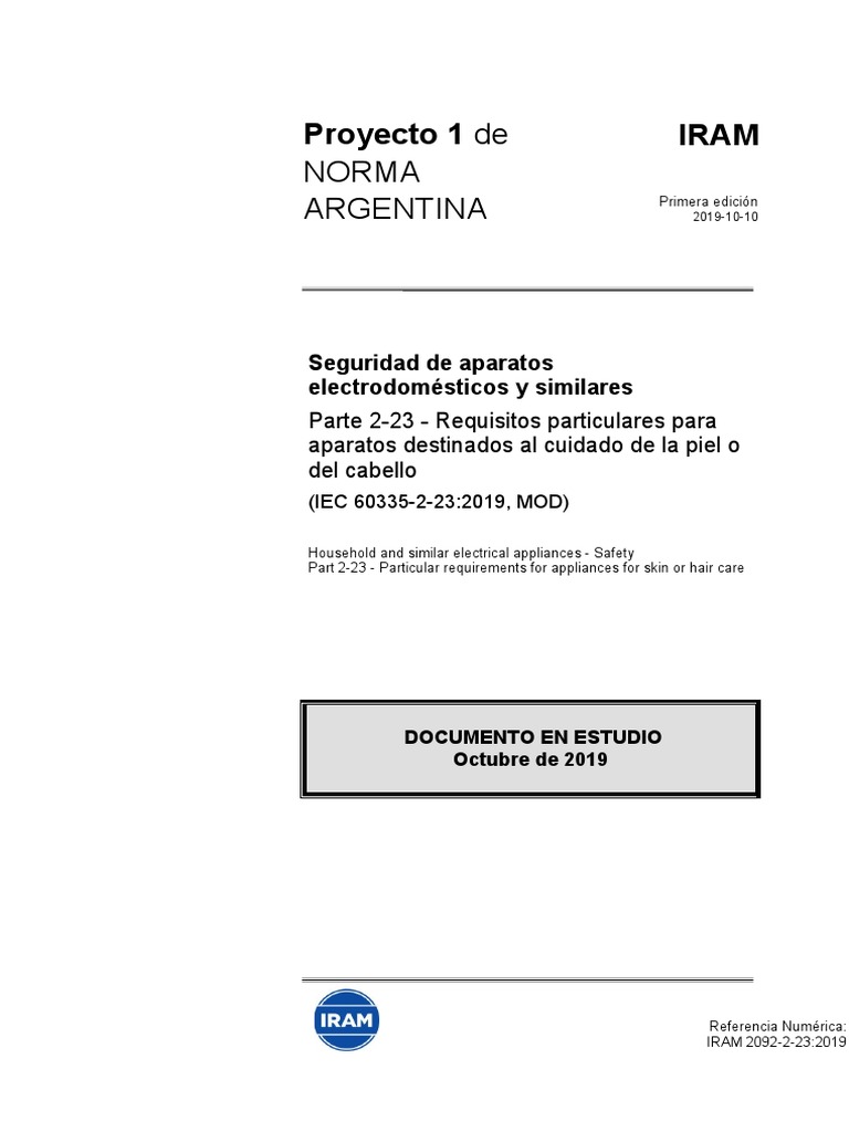 IRAM 2092-2-23 PR1 (1) | PDF | Resistor | Agua