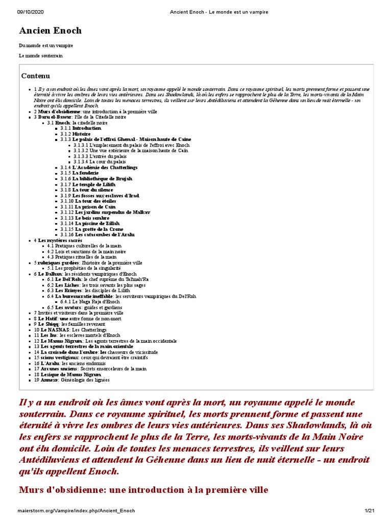 Ancient Enoch - Le Monde Est Un Vampire | PDF | Vampires