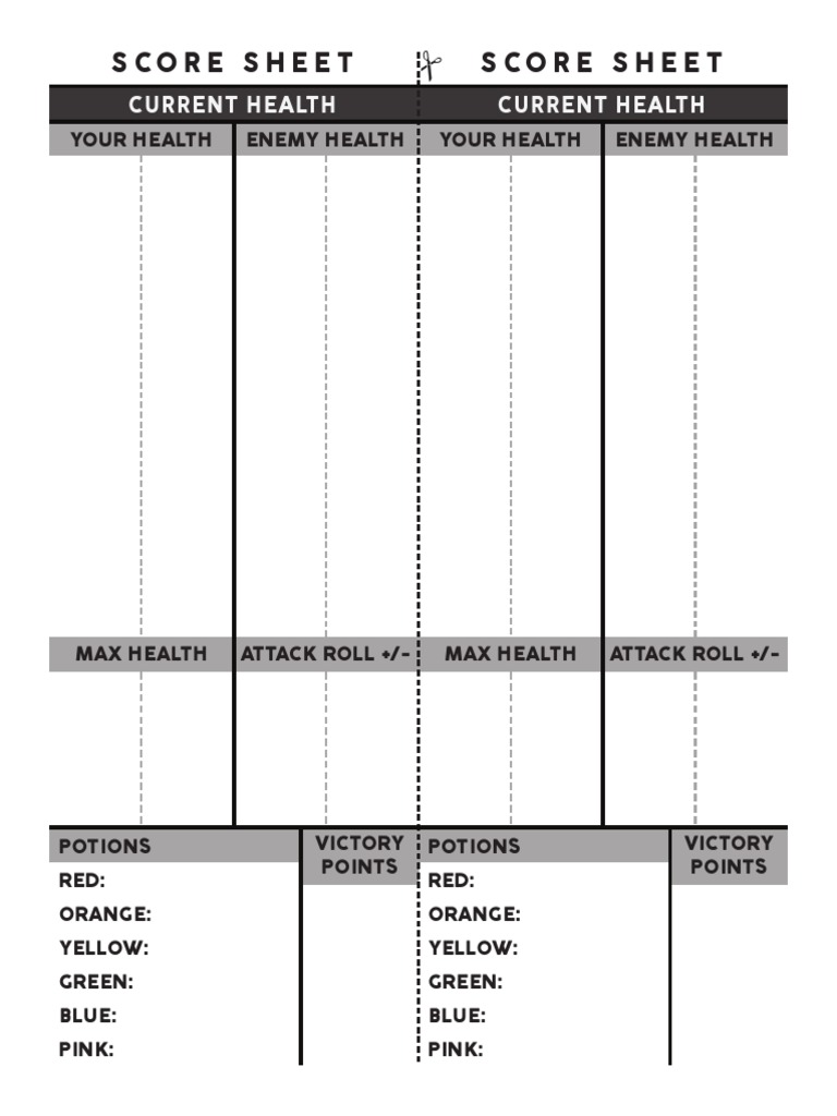 Card Rogue Score Sheet | PDF